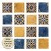 Vintage Blue Mediterranean Spanish Style Tile Digital Design Clipart ...