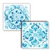 Blue Watercolor Tiles White Background Mosaic Decorative Wallpaper ...