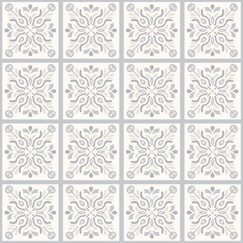 Pastel Colored Vector Drawing Tiles Pattern Floral Geometric Mosaic ...