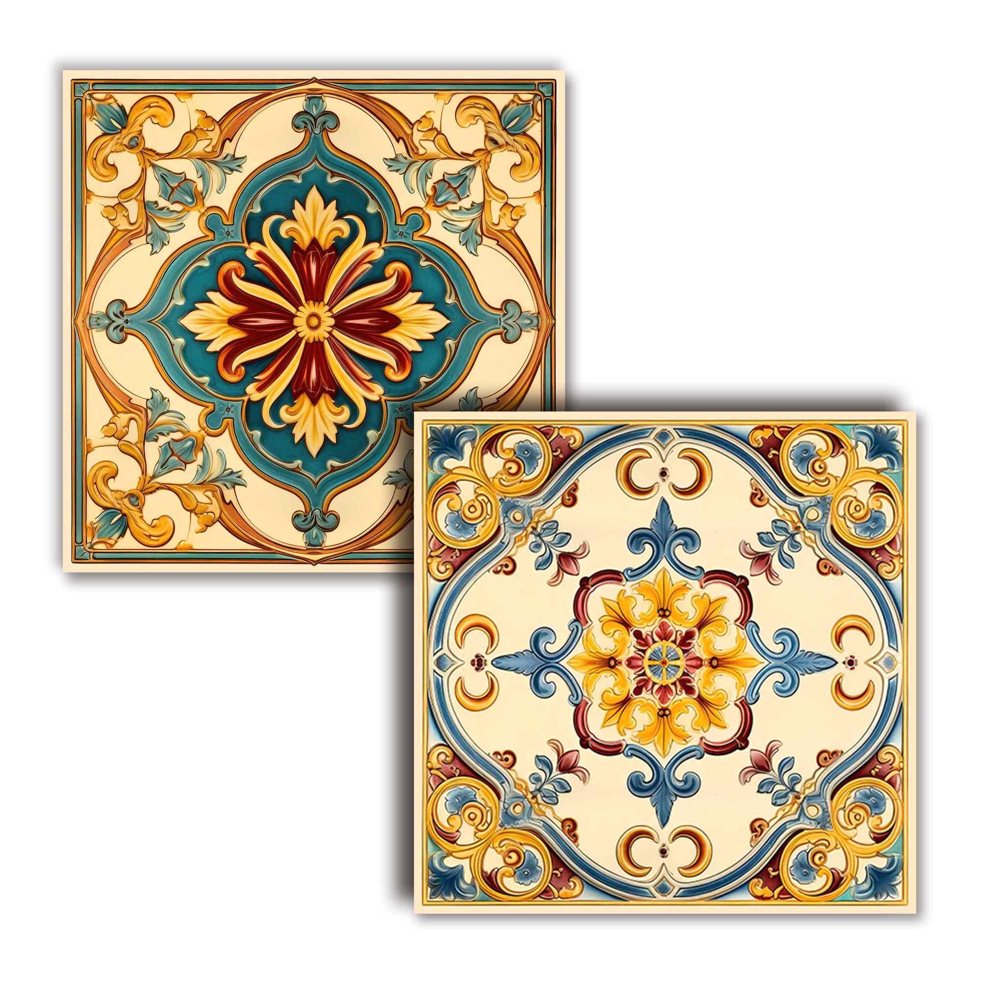 Printable Tile, Rustic Vintage Mosaic Pattern Design, Decorative Square ...