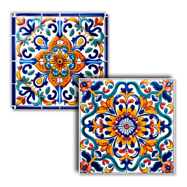 Bundle Mexican Style Tiles Colorful Clipart. Decoration DIY Crafts ...