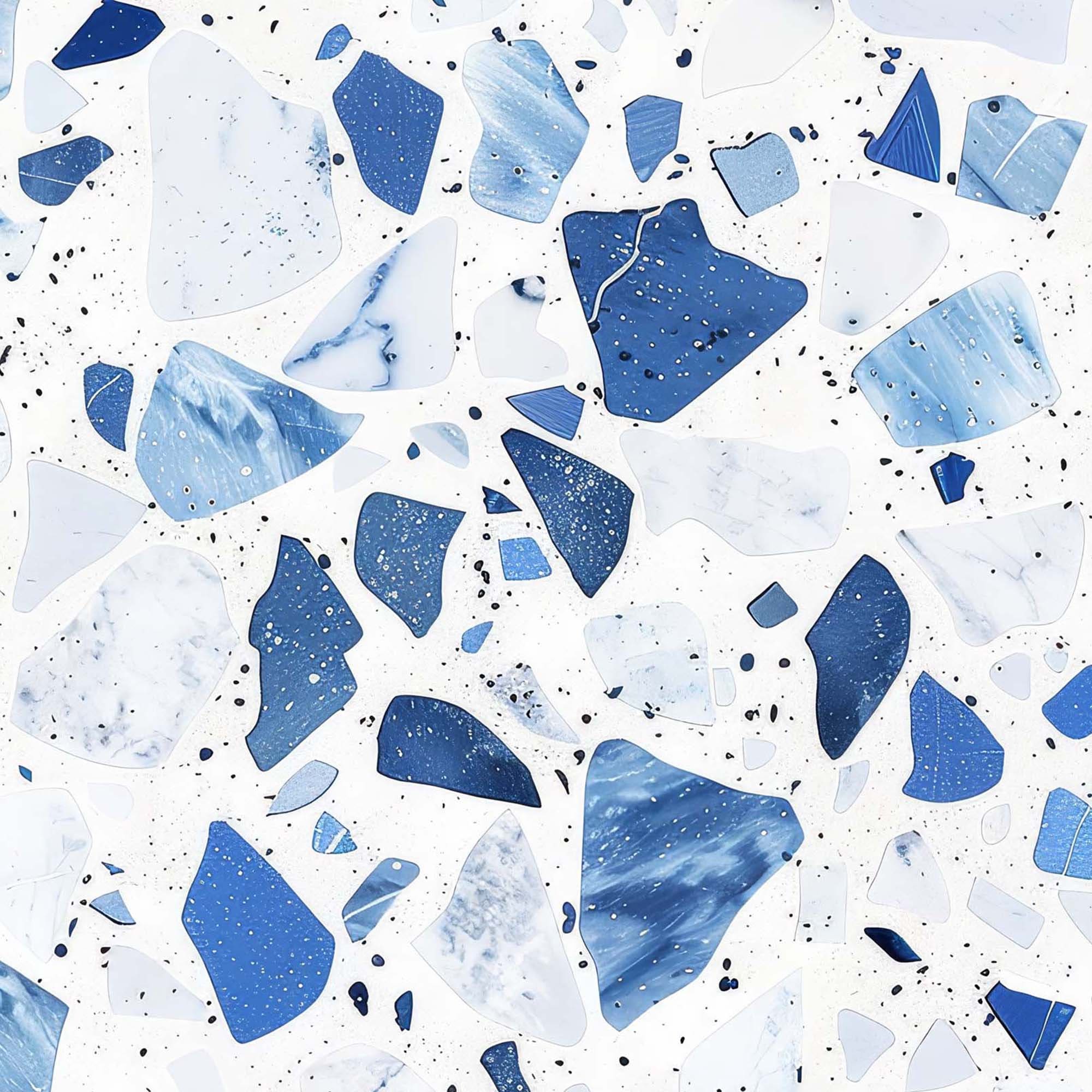 Blue Terrazzo Seamless Tiles Realistic Texture Digital Design Print ...