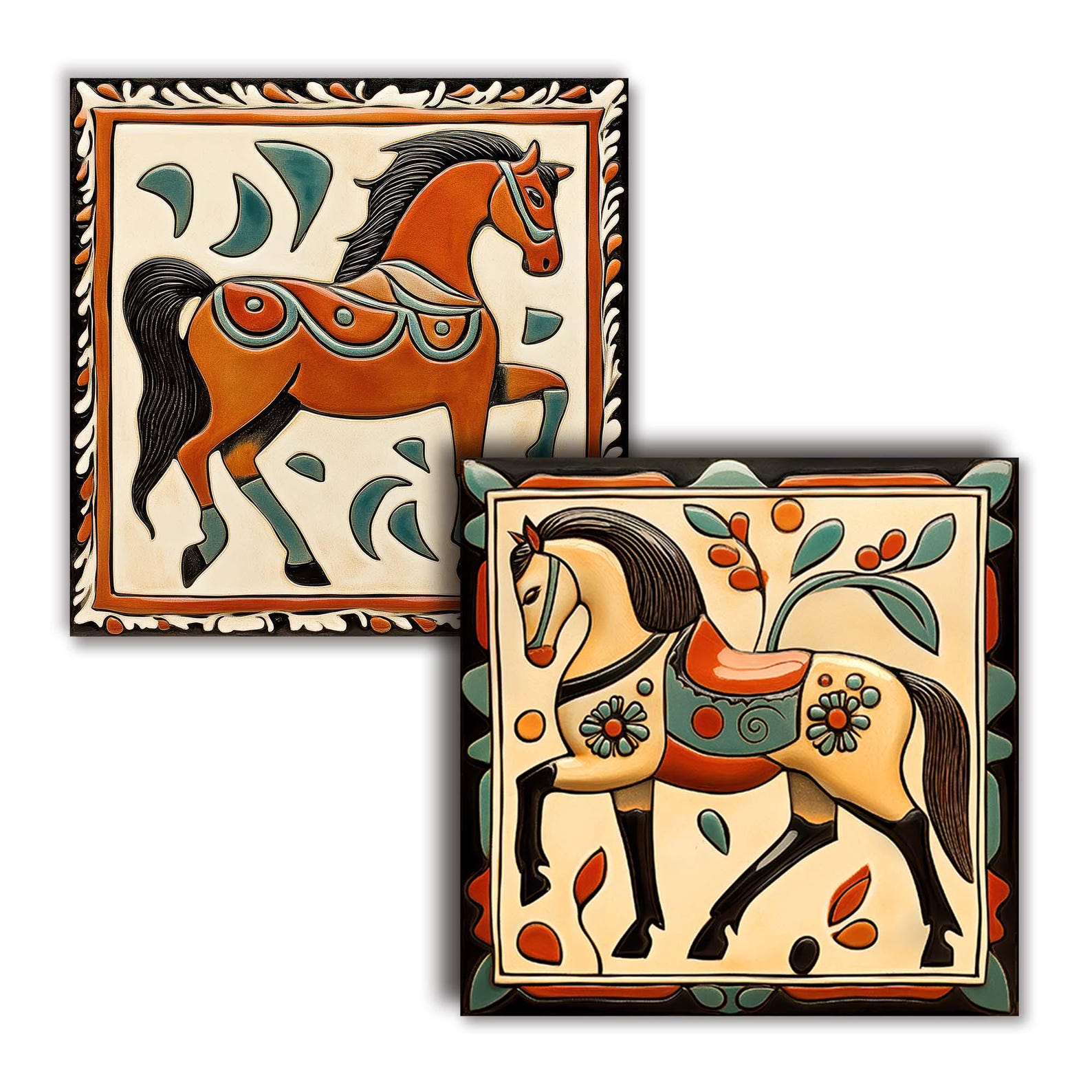 Horse Tiles Rustic Style for Farmhouse Country Rural Homes Mountain ...