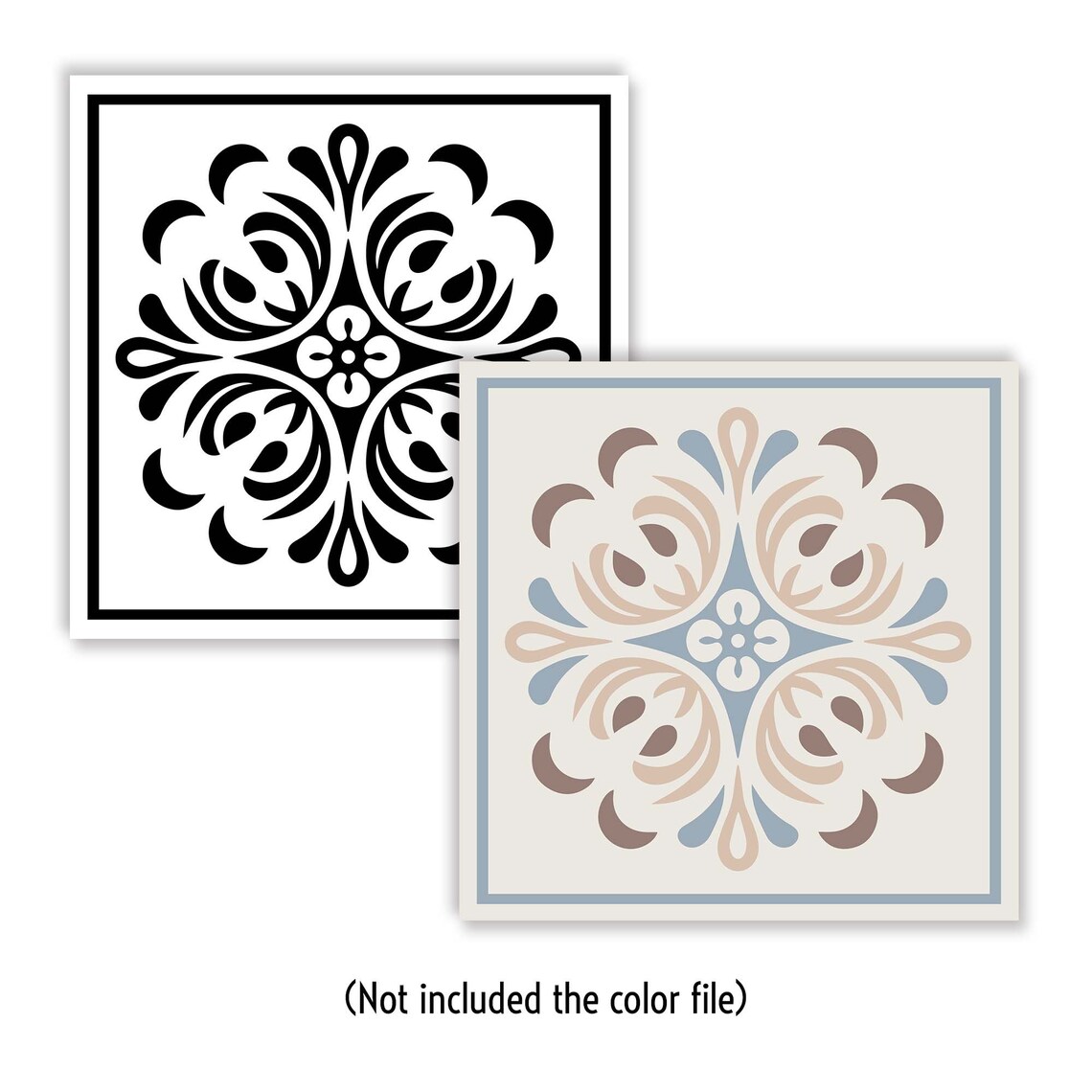 Coloring Tiles Vector Clipart Mosaic Spanish Style Flower Decoration ...