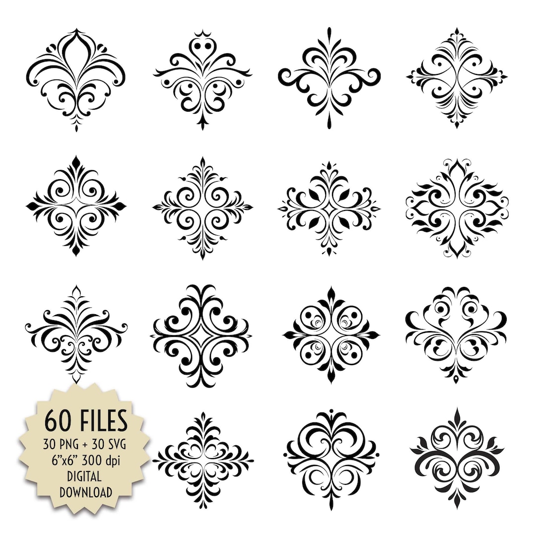 Arabesque Vectors, Minimalist Fine Line Art, Ornamental Floral, Corner ...