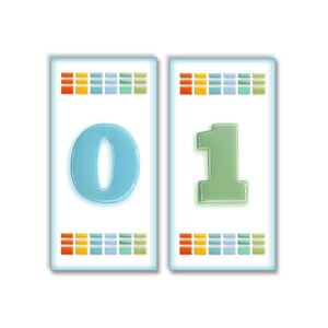 Colorful Number Wall Tiles 0-9, Digital Set for Kids Room Decor, Modern ...