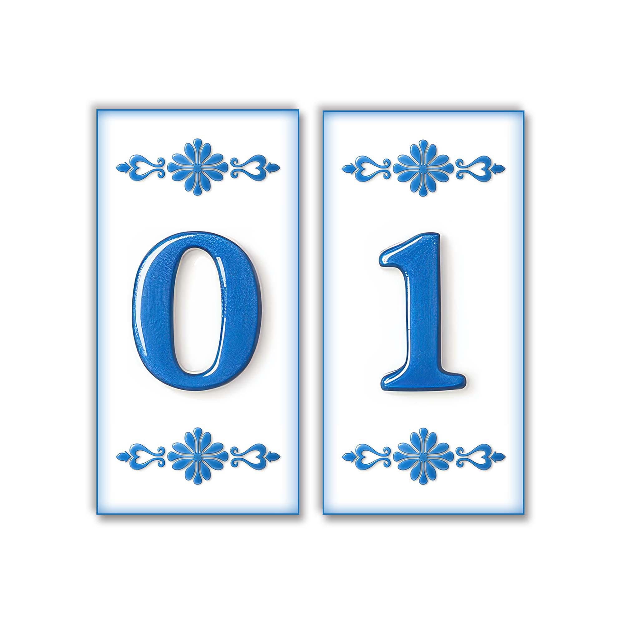 Number Tiles, Blue Ceramic, Realistic Clipart 0-9, Bright Glossy Digits ...