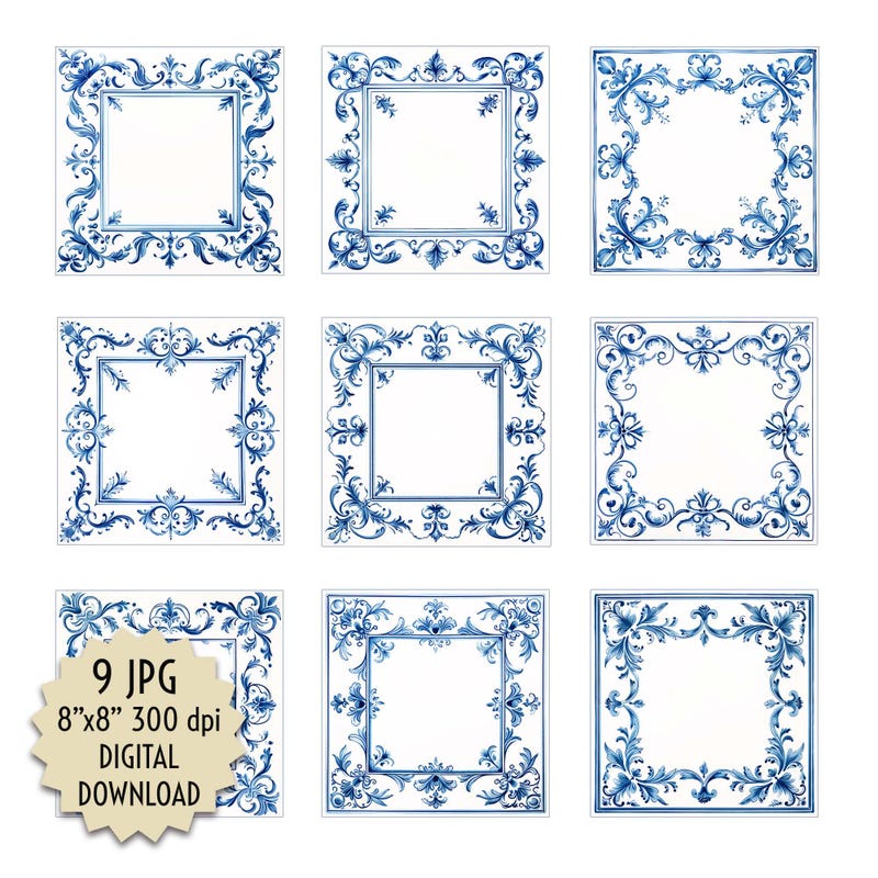 Blue Tile Square - Etsy - Page 2