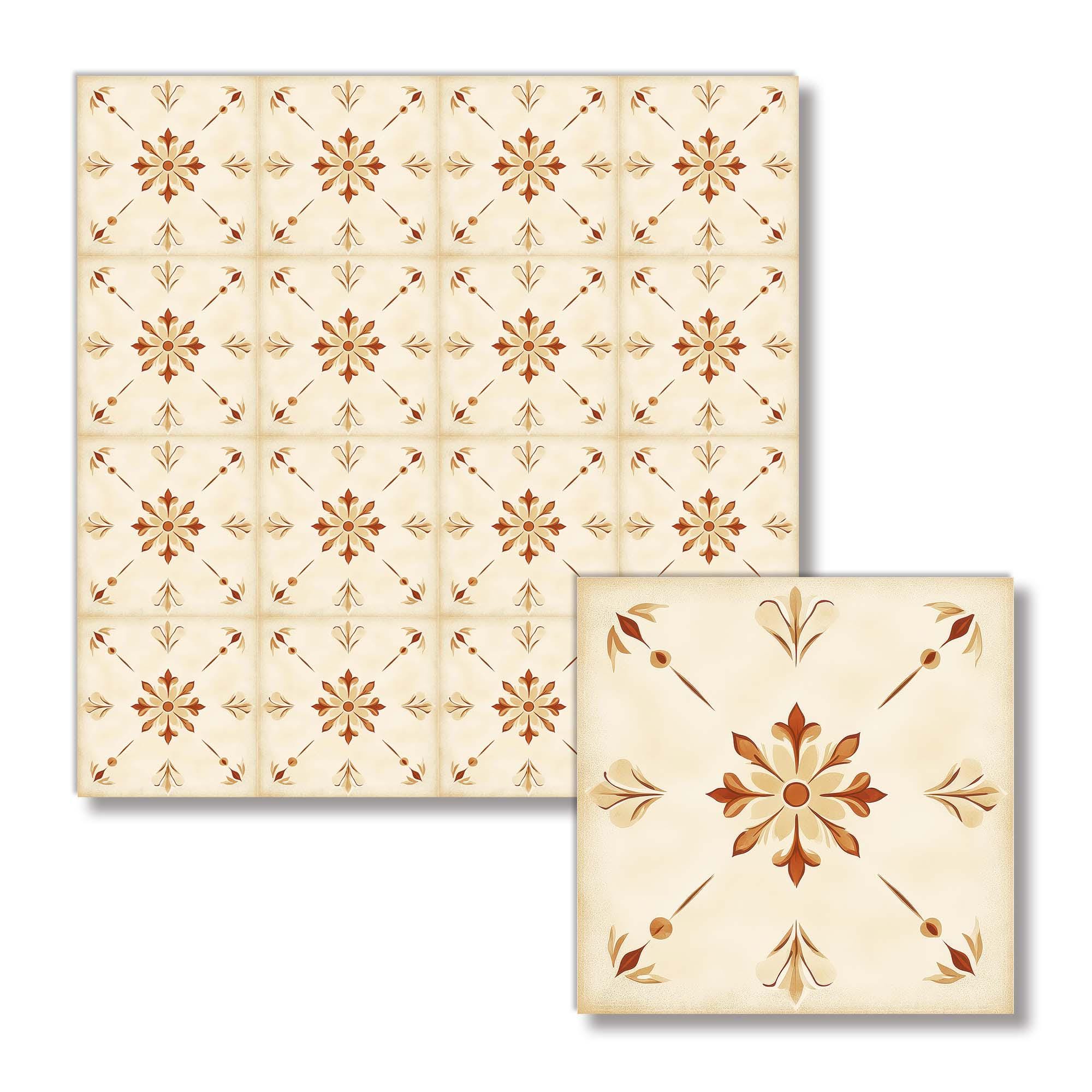 Set of 18 Files: Beige Square Tiles and Mosaics, Vintage-style Pattern ...