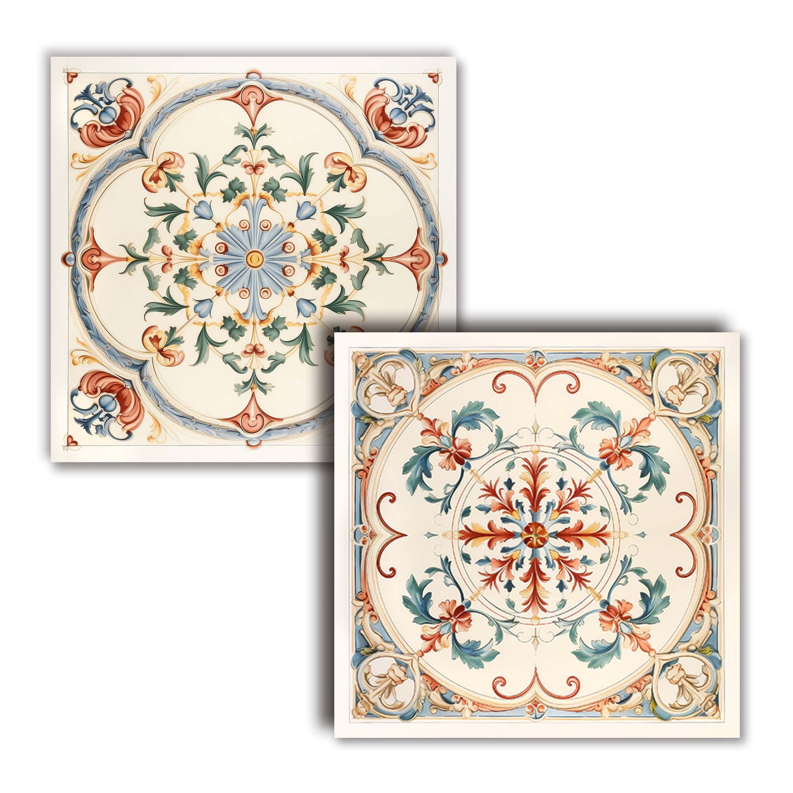 Old Antique Classic Tiles Printable Digital Download File 8x8" Mosaics ...