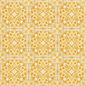 Mustard Yellow Gold, Light Gray Digital Tile, Mediterranean Mosaic ...
