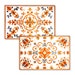 Vintage Old Antique Tiles Brown Hand-painted Pattern Mosaic Italian ...