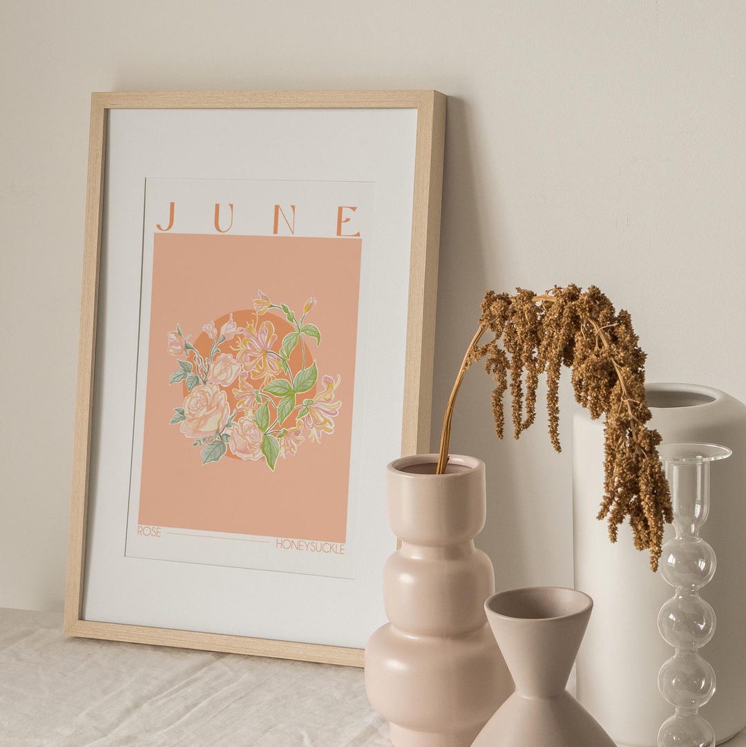 June Birth Month Botanical Poster - Etsy