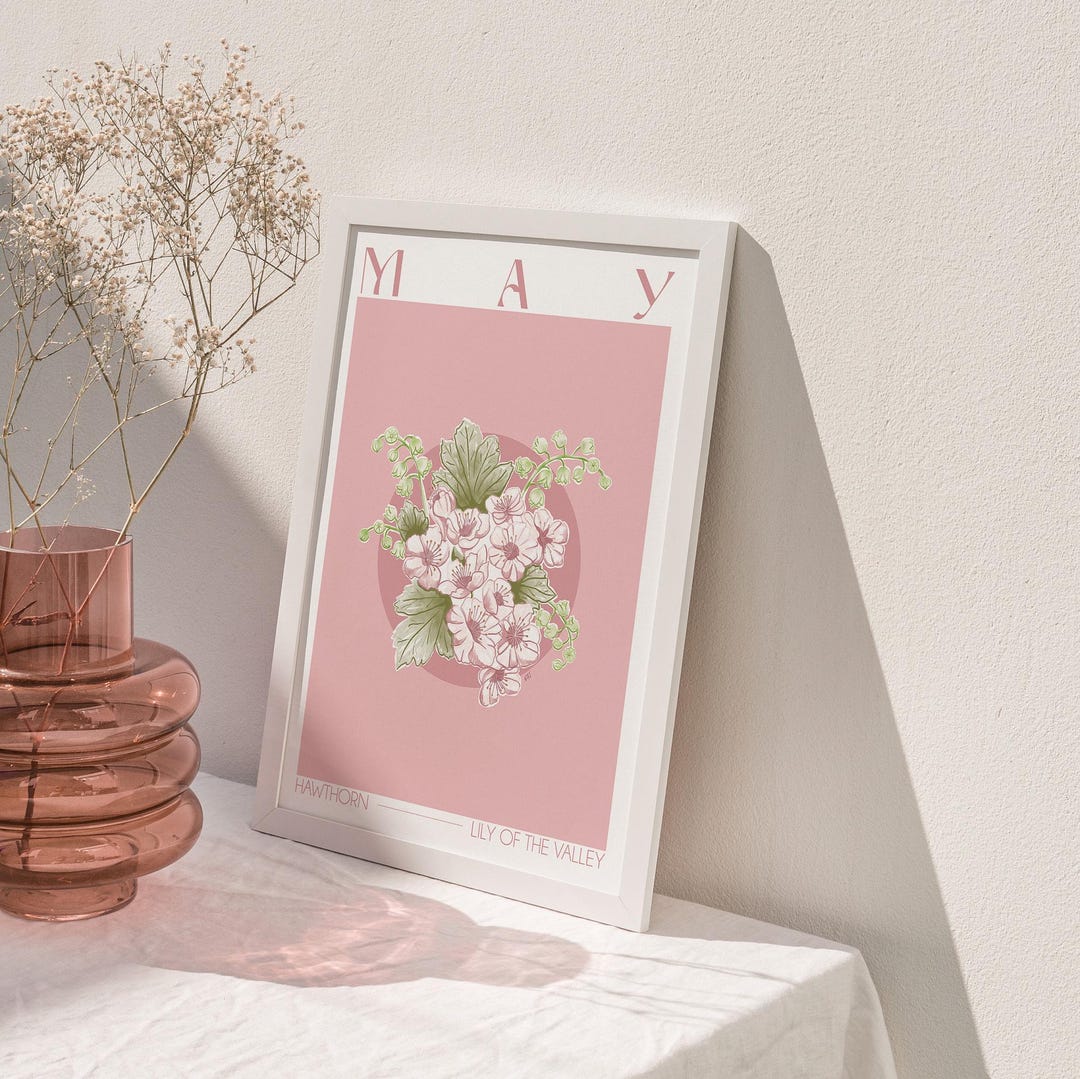 May Birth Month Botanical Poster - Etsy