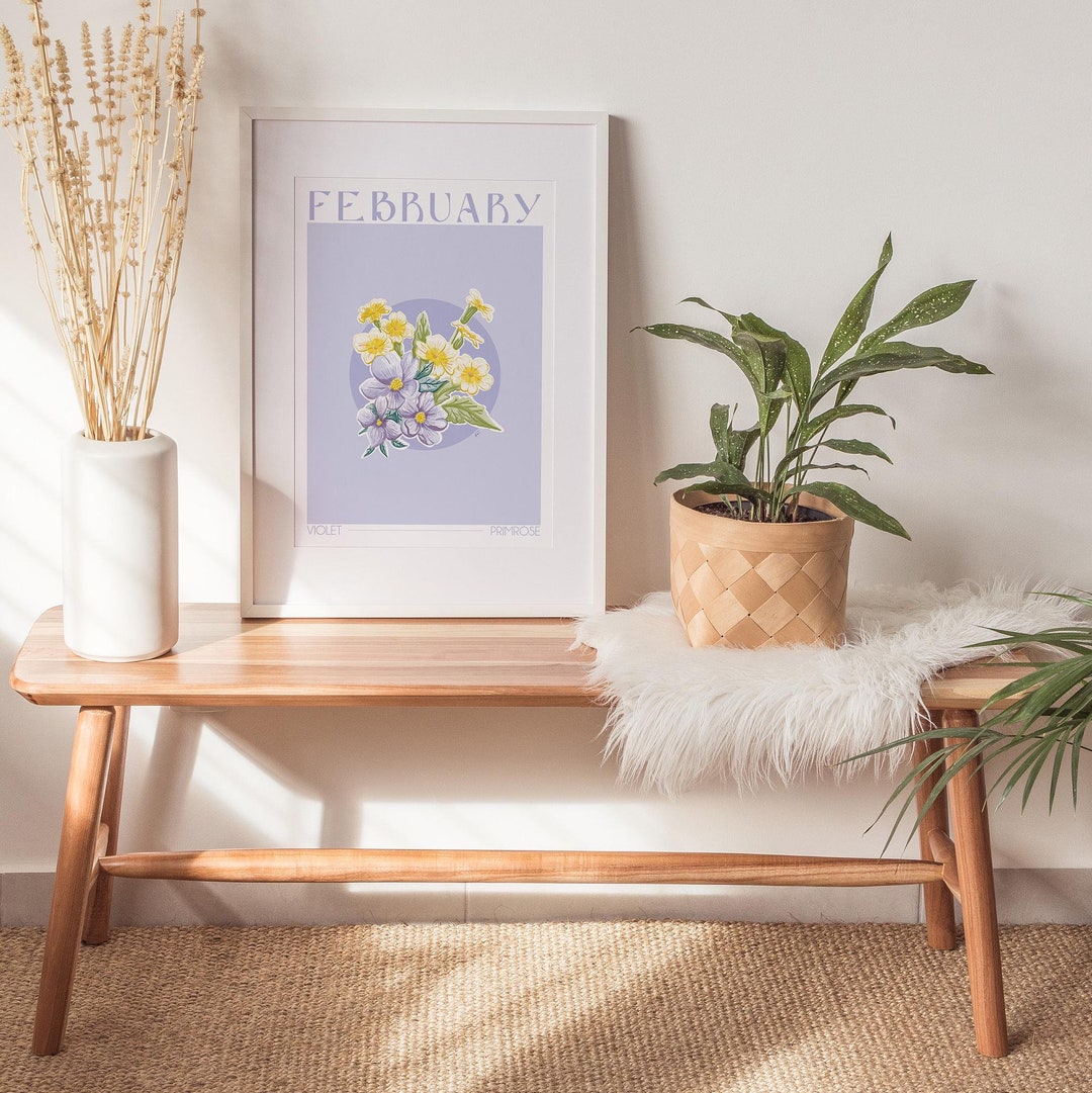 February Birth Month Botanical Poster - Etsy