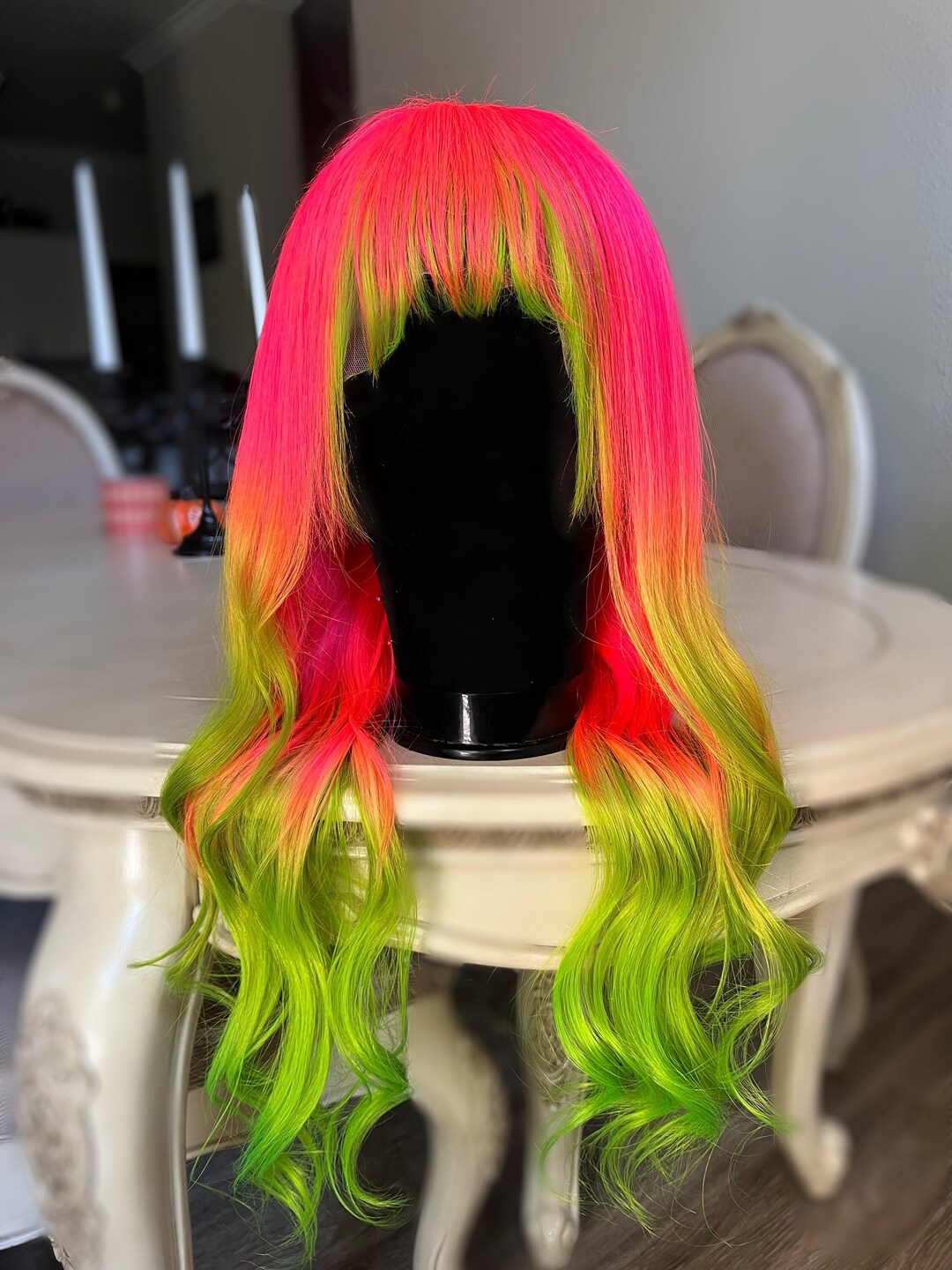 Neon Mitsuri Lacefront CUSTOM 100% Human Hair Wig - Etsy