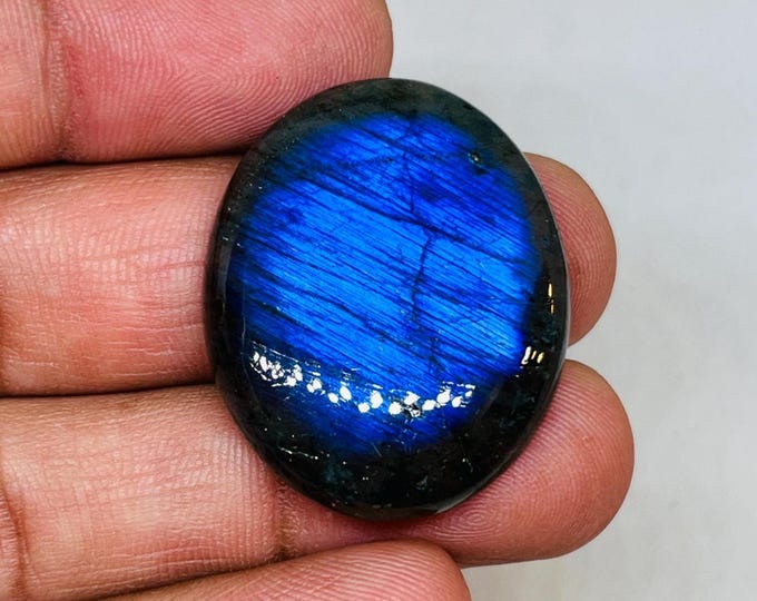 Storm in a Stone – Dramatic Blue Flash Labradorite Cabochon Lapidary ...