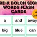 Dolch Sight Words Pre-k Flashcards, High Frequency Words, English ...