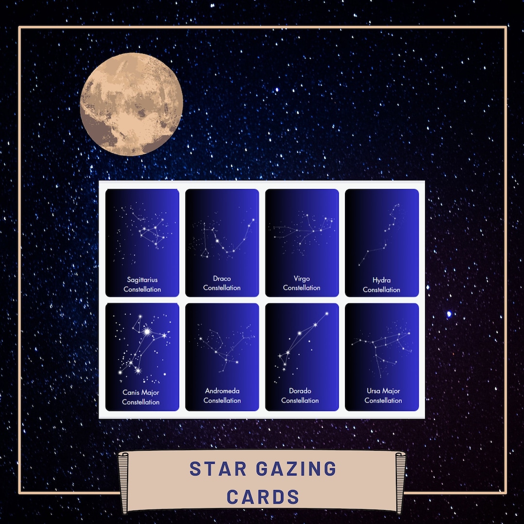 Star Gazing Cards, Constellations Flashcards, Montessori Science ...