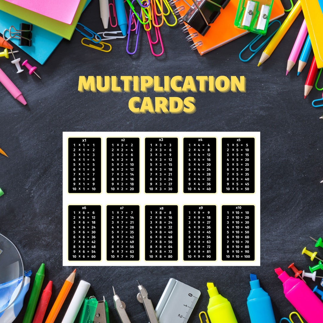 Timetable Flashcards 1-10, Multiplication Cards, Times Table, Flash ...