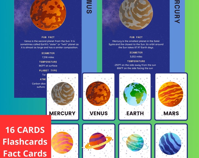 Solar System Fact Cards, Planets Printable, Homeschool Solar System ...