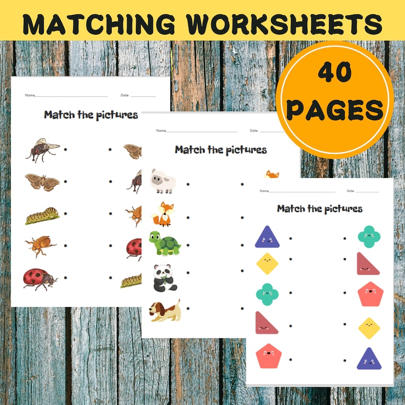 Matching Worksheets, Preschool Printables, Kindergarten Preschool ...
