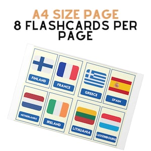 European Union Flags Flashcards Montessori Flashcards Geography Cards ...