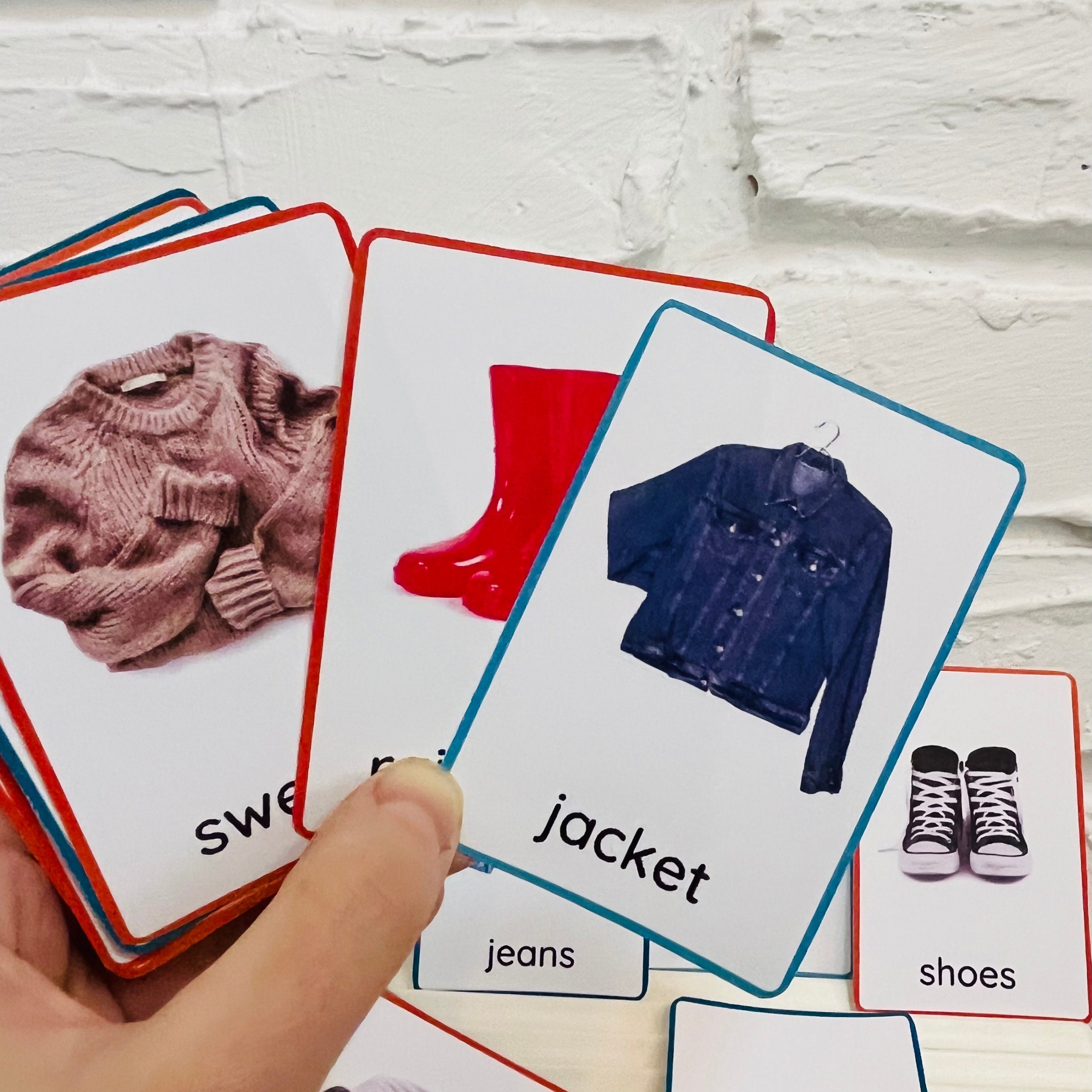 Clothes Flashcards Montessori Printable School Aids, English Lesson ...