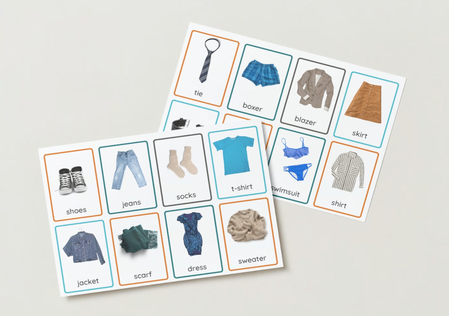 32 Photos Clothes Flashcards for English Learners Clothes Flashcards ...