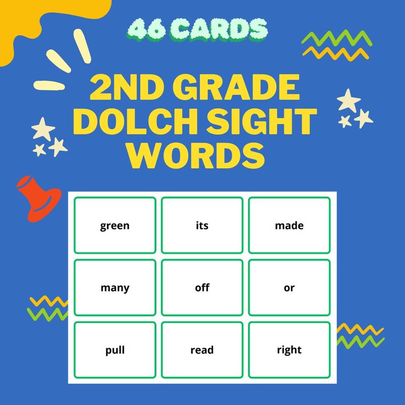 Dolch Words Cards 2nd Grade Reading Resources, Second Grade Curriculum ...
