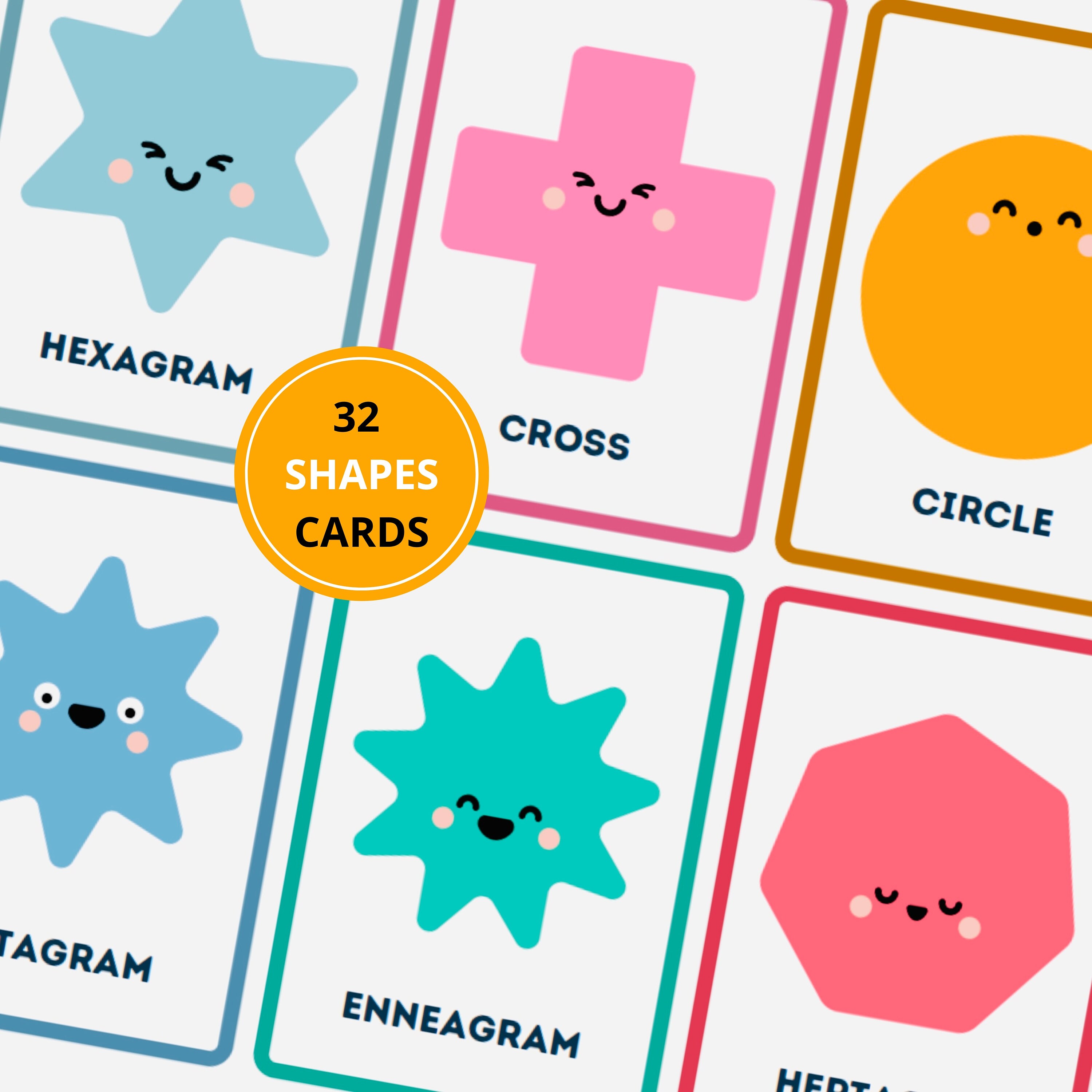 GEOMETRIC SHAPES Montessori Cards Shapes Flashcards Flash Cards ...