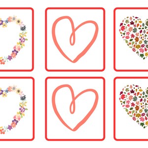 Valentine's Day Hearts Matching, Montessori Materials Printable ...