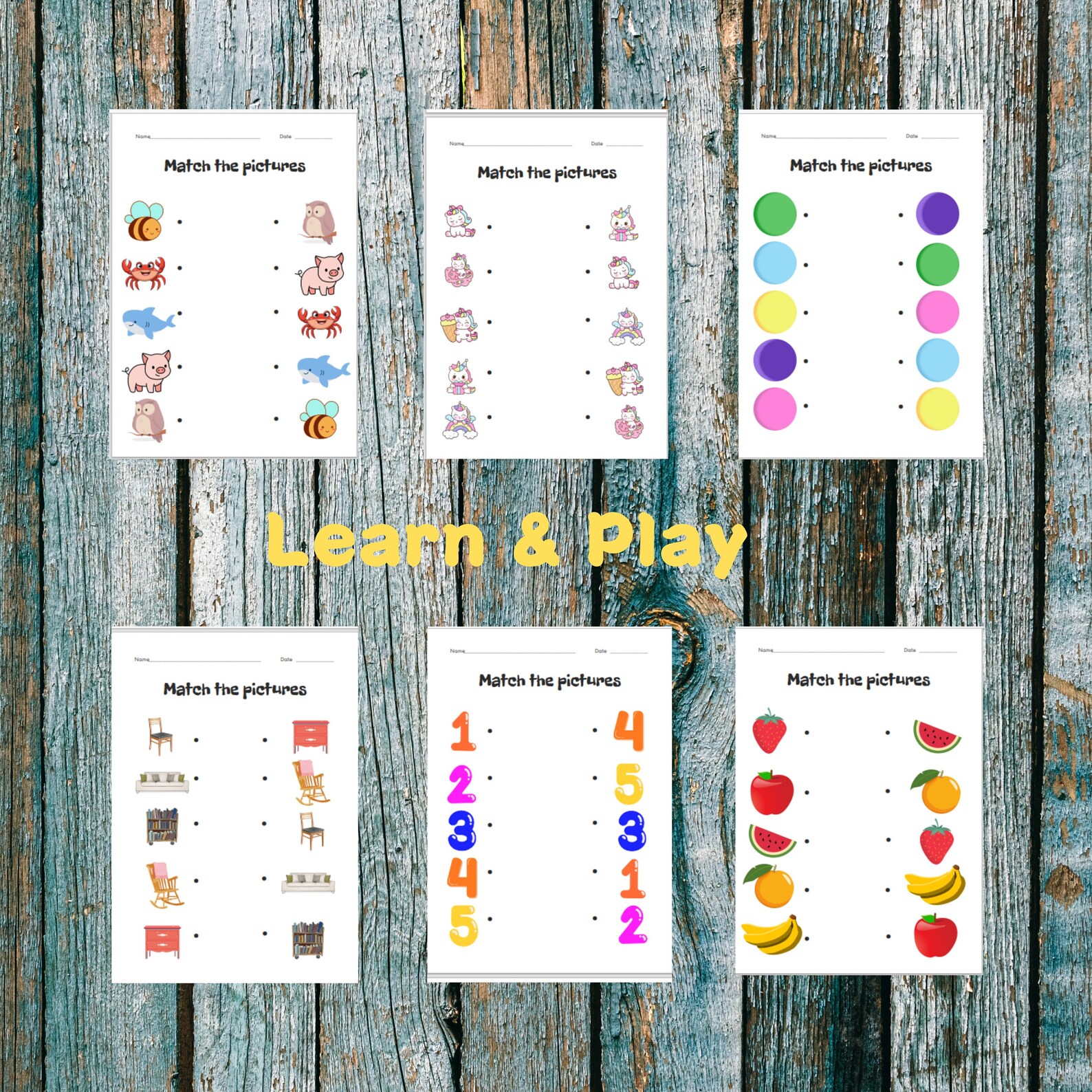Preschool Matching Worksheets, Kindergarten Activity, Classroom Aids ...
