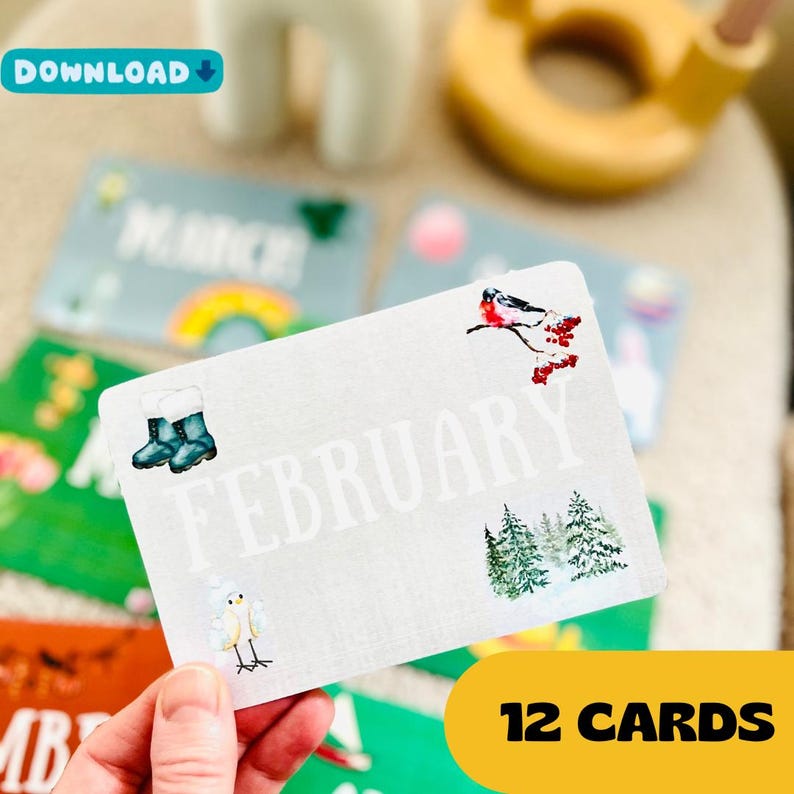 Months of the Year Flashcards, Montessori Flashcards, Nomenclature ...