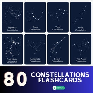 Constellations Flashcards, Astronomy Flashcards, Science Printable ...