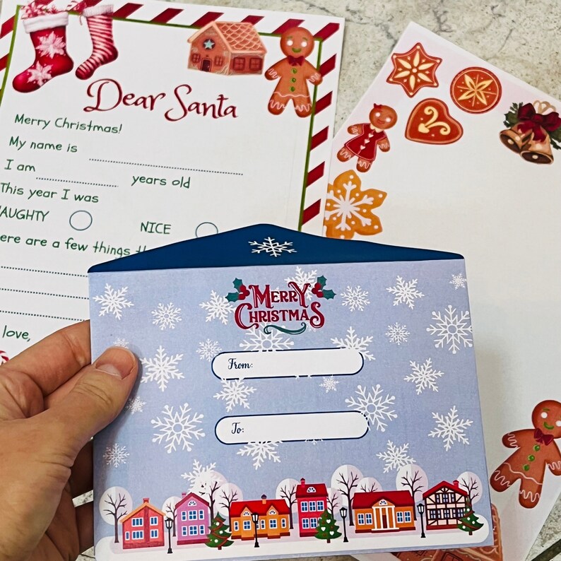 Letter to Santa Printable Set With Envelope (digital Download). - Etsy
