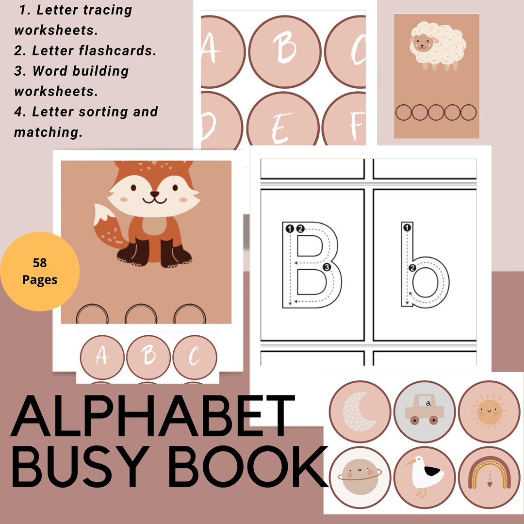 Alphabet Busy Book Letter Sound Activity Book Phonics Practice for ...