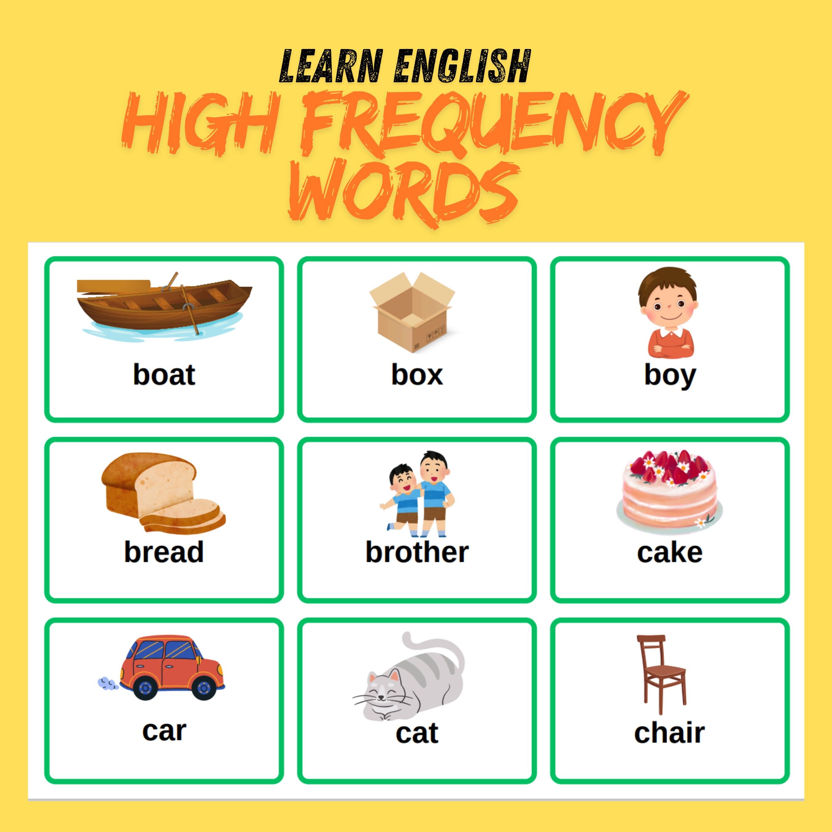Noun Dolch Sight Words 95 Picture and Word Flashcards, Beginning ...