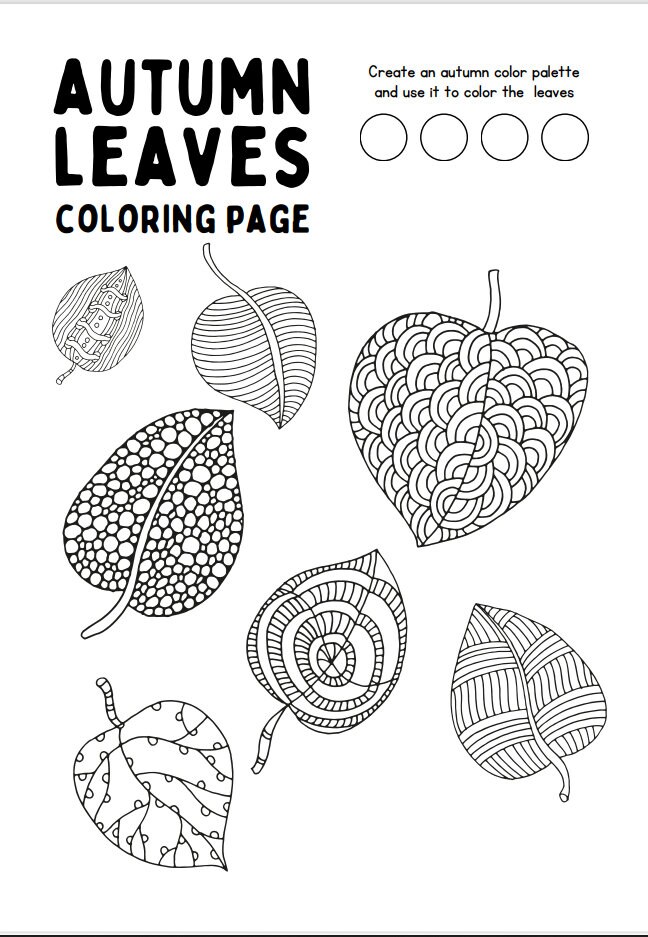 Autumn Leaves Mandala Coloring Pages Montessori Coloring Coloring for ...