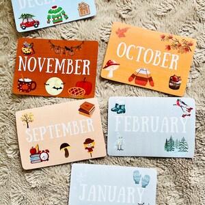 Months of the Year Flashcards, Montessori Calendar Cards (PDF Pattern ...
