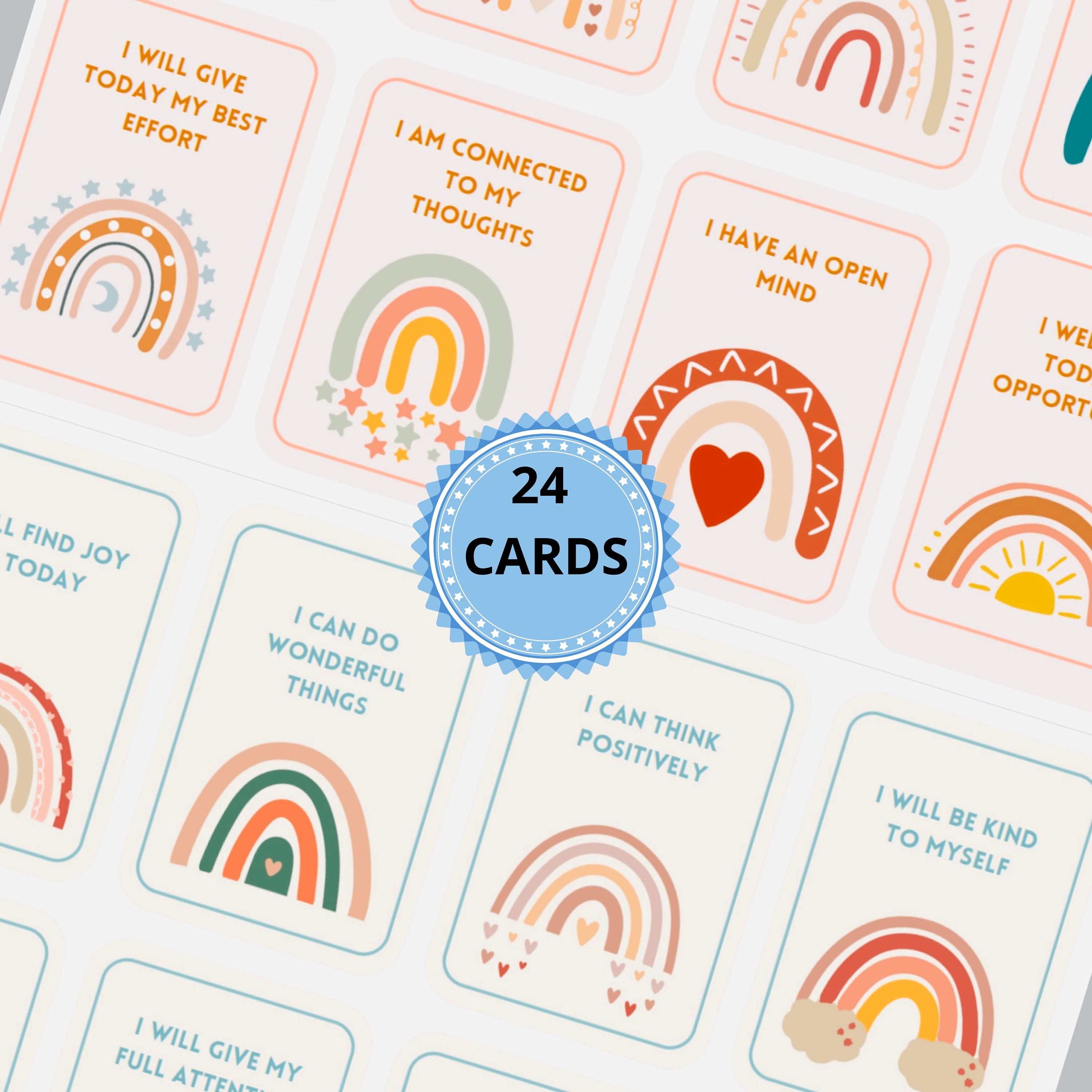 Mindful Affirmations Flashcards Calming Corner Printable Affirmations ...