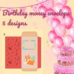 Birthday Money Envelope Printable, 5 Designs (PDF Pattern). - Etsy