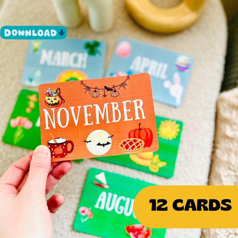 Months of the Year Flashcards, Montessori Flashcards, Nomenclature ...