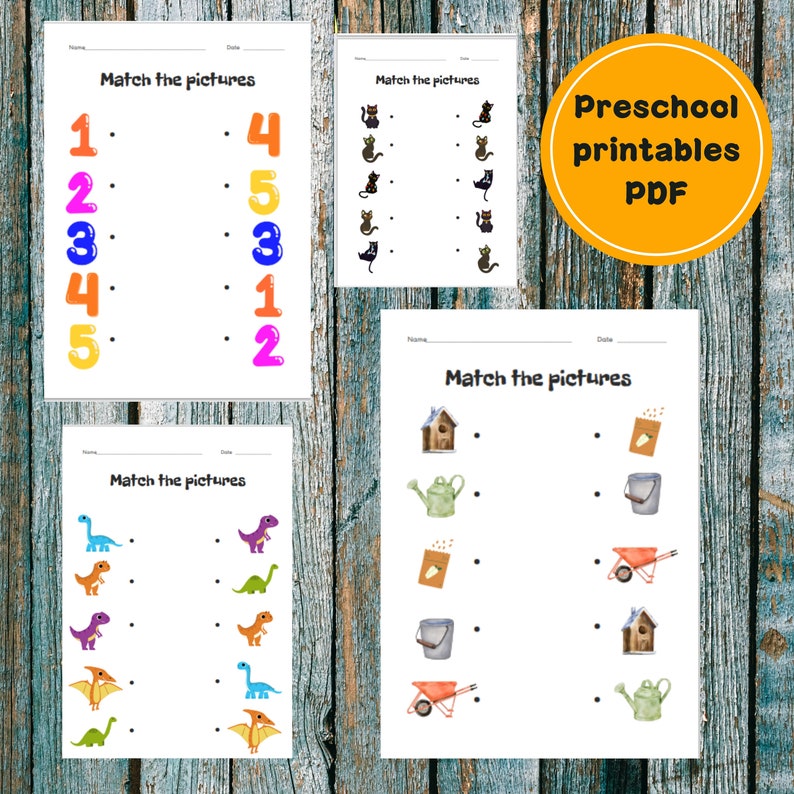 Matching Worksheets, Preschool Printables, Kindergarten Preschool ...