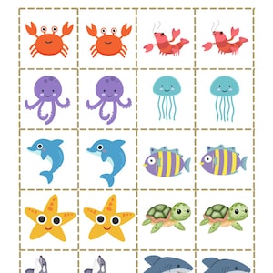 Ocean Printable Memory Game Pre-school Printable Game Homeschool ...