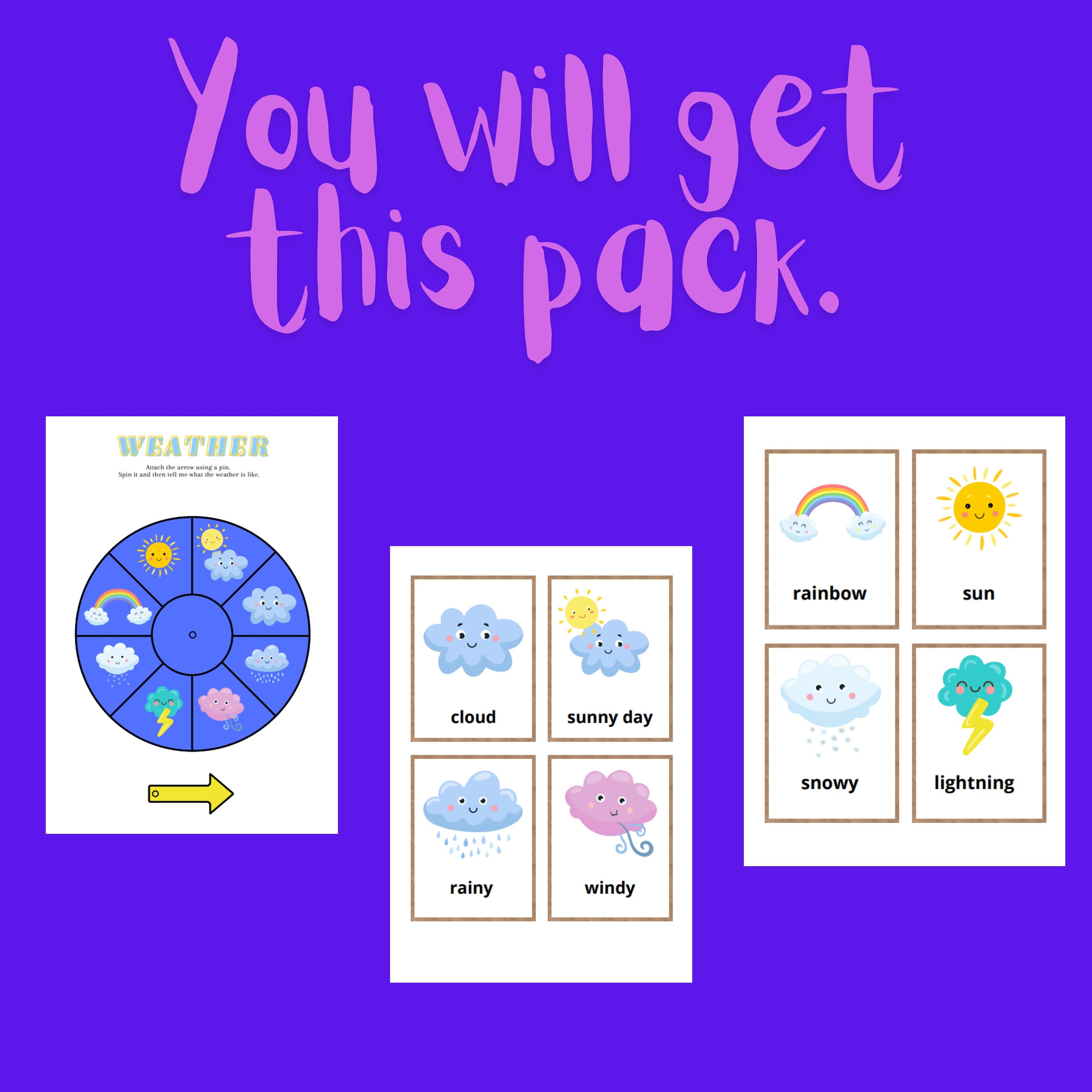 Weather Wheel Preschool Printables, Wheather Activity for Kindergarten ...