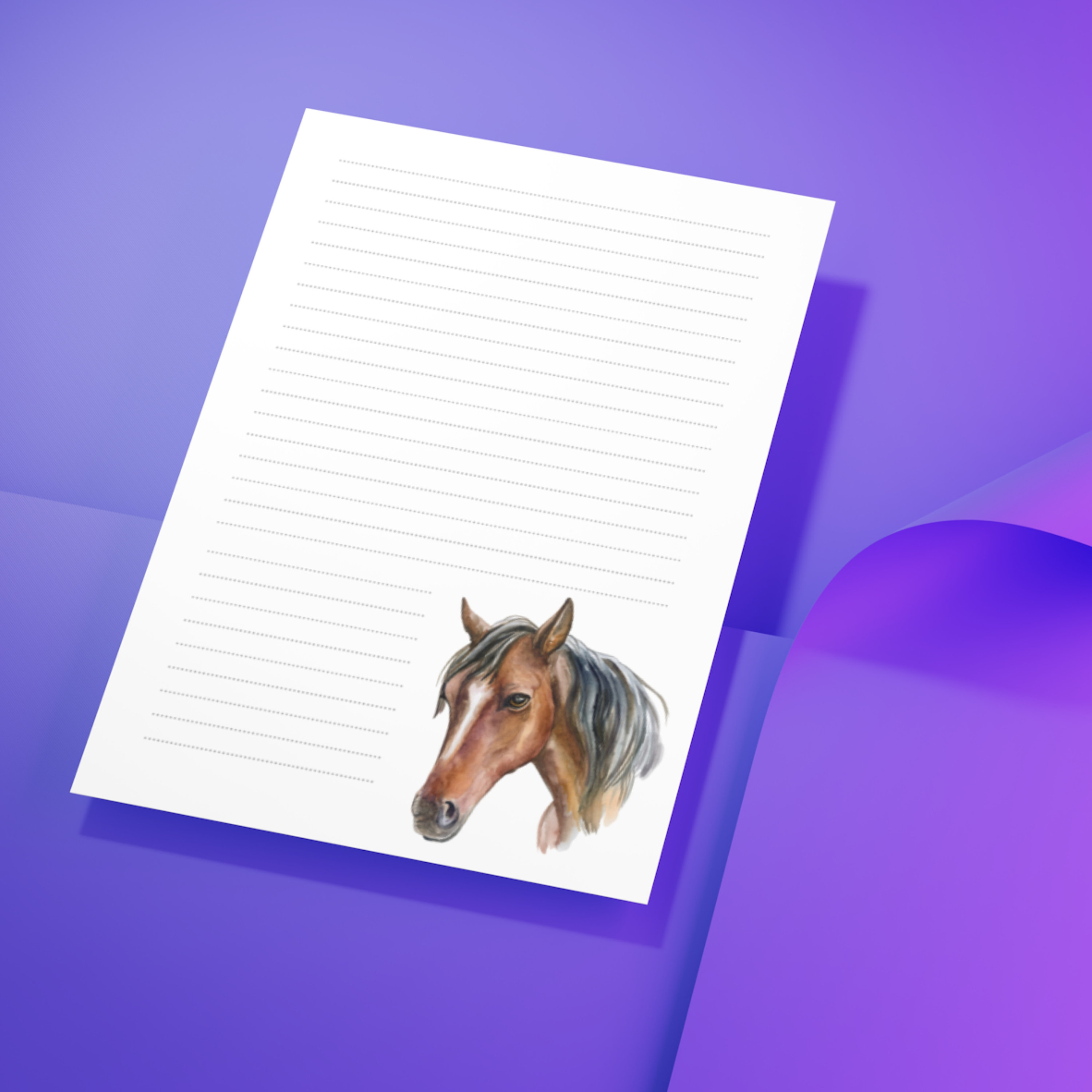 Equestrian Stationery Printable, Horses Stationary, Horses Art, Horses ...