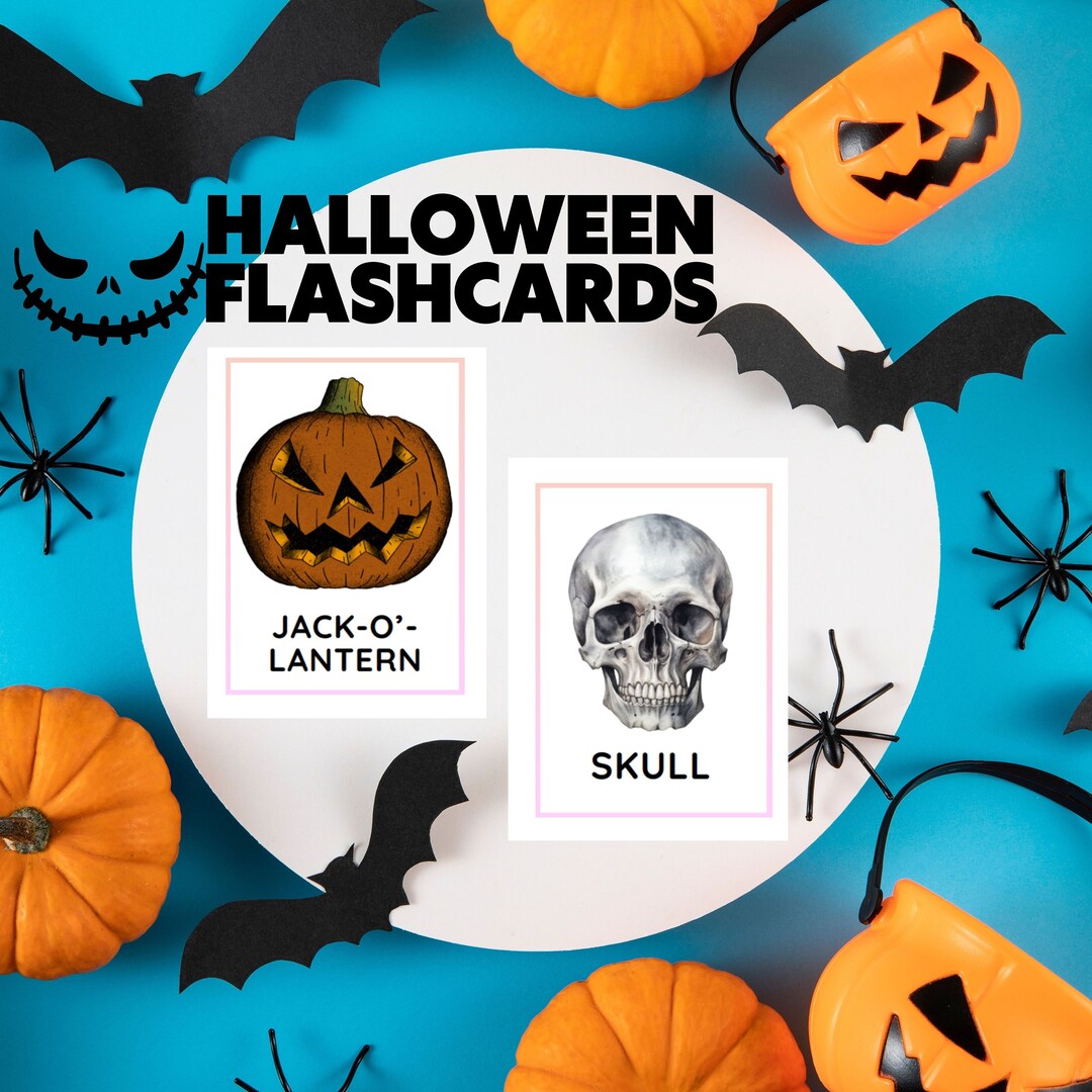 36 Printable Spooky Halloween Flashcards for Kids Halloween Flashcards ...