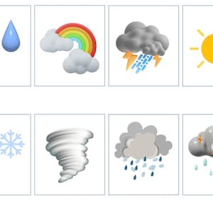 Weather Printable Memory Game Pre-school Printable Game Homeschool ...
