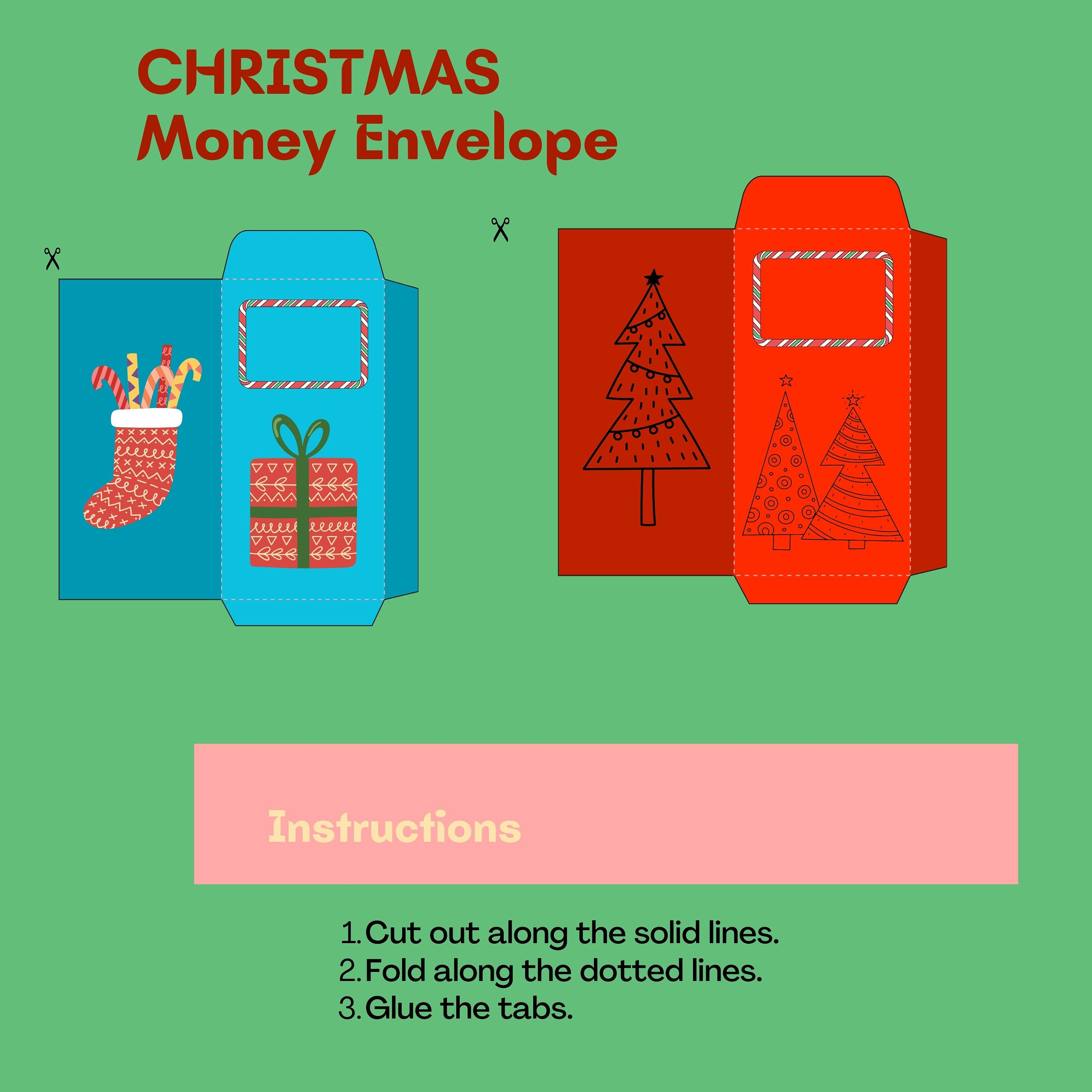 Christmas Money Envelope Printable, 5 DIY Designs (PDF). - Etsy